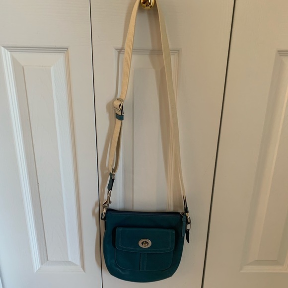 Coach | Bags | Turquoise Leather Coach Cross Body Purse | Poshmark